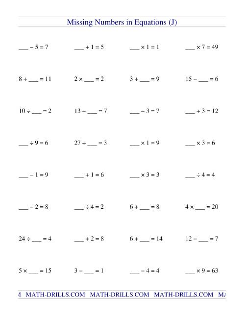 Missing Numbers In Equations blanks All Operations J missing-numbers-in-equations-blanks-all-operations-j